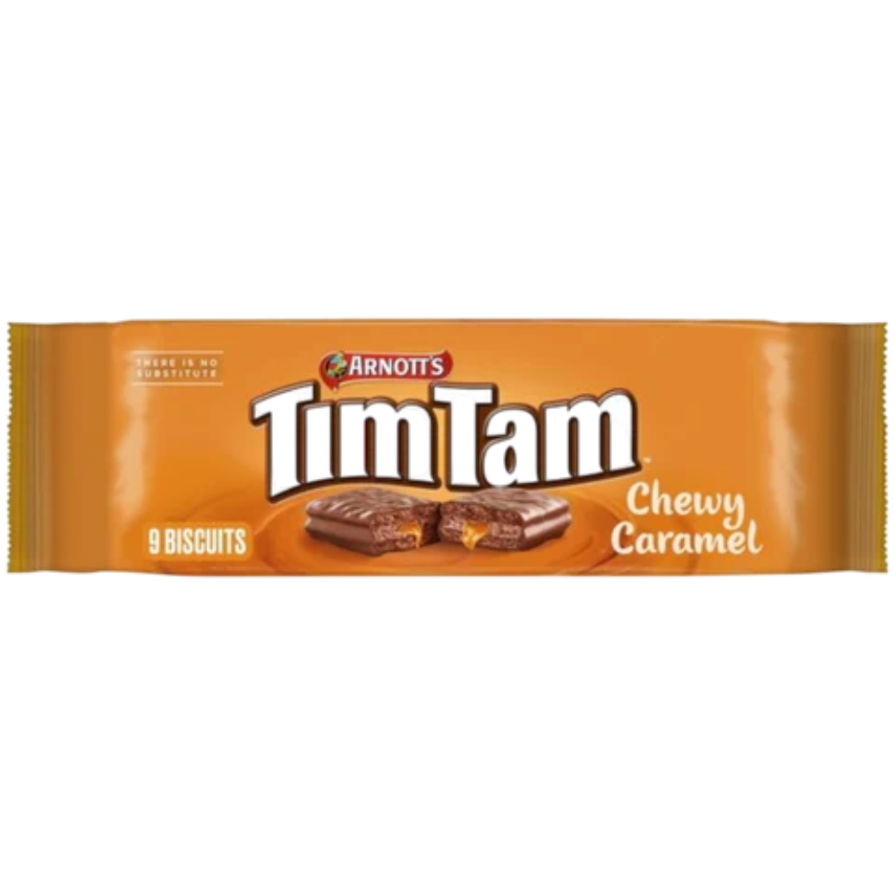 Tim Tam Chewy Caramel, biscotti ricoperti di cioccolato e ripieno di c ...